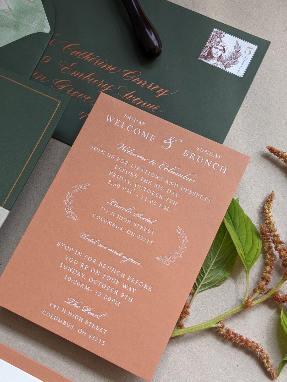 Terracotta Wedding Invitations - thepapervow.com